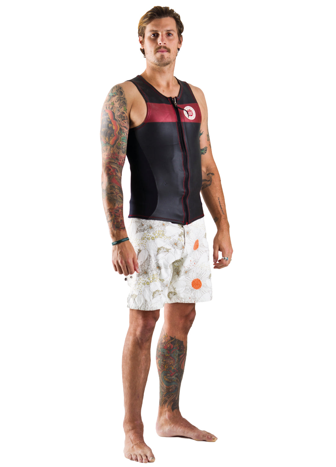 Nineplus Retro Vest Front Zip | Red Band – Nineplus Inc